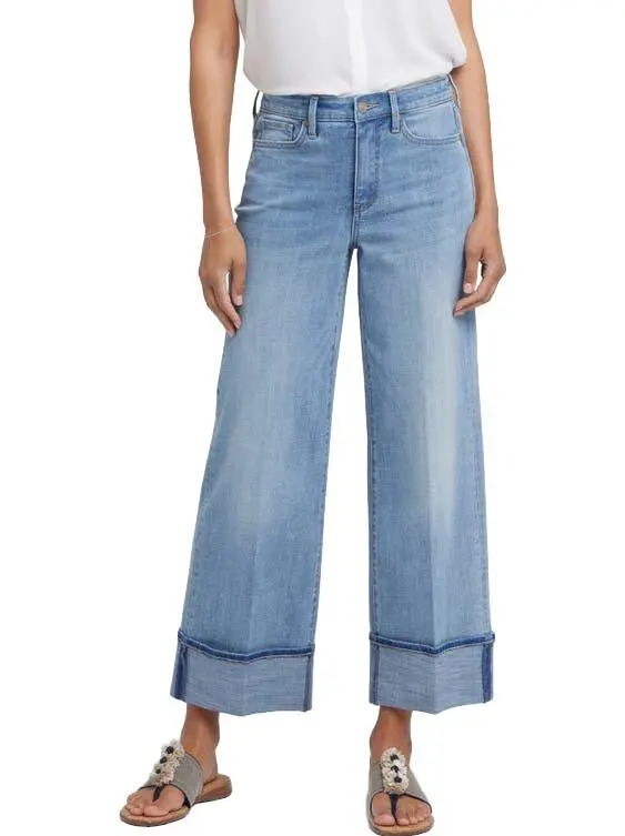 NYDJ Teresa Deep Cuff Wide Leg Jeans - Madison River