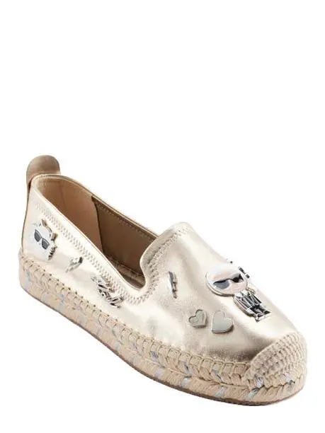 Karl Lagerfeld Paris Michaela Espadrille Flat - White Gold