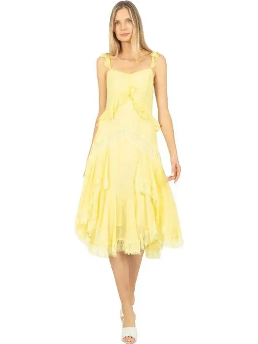 SECRET PON-PON Lenore Midi Dress - Lemon Sorbet