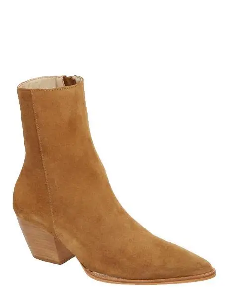 Matisse Caty Western Pointed Toe Bootie - Fawn Suede