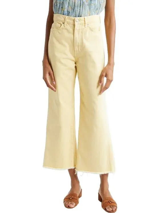 Veronica Beard Taylor High-waist Wide-leg Jeans - Chamomile