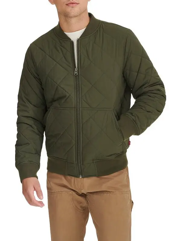 LEVI'S Quilted Bomber Jacket - Olive