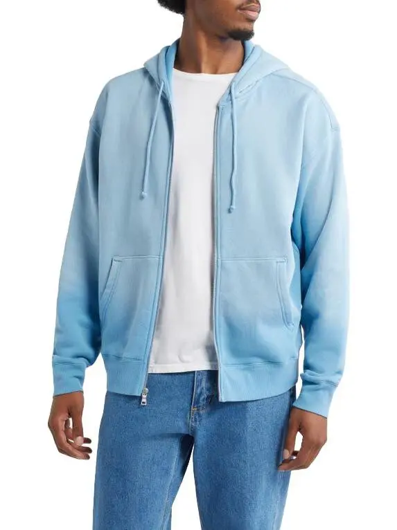 ELWOOD Oversized Terry Full Zip Hoodie - Sun Faded Baby Blue