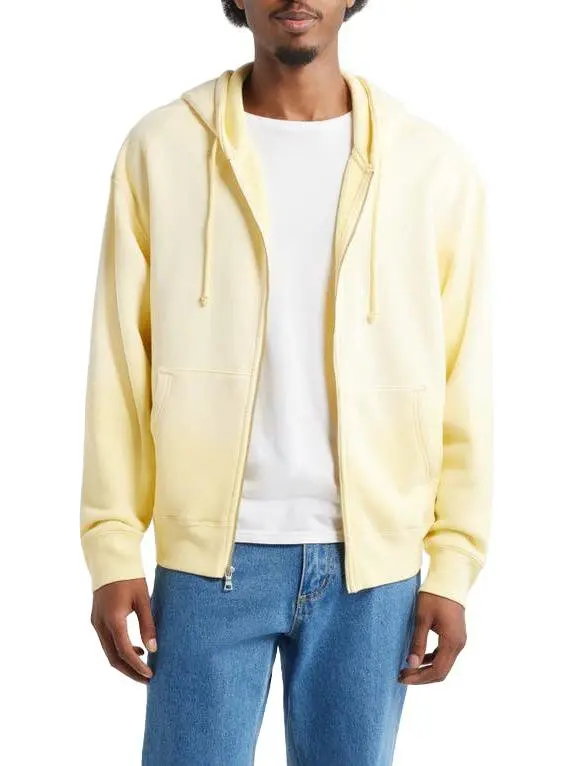 ELWOOD Oversized Terry Full Zip Hoodie - Sun Faded Butter