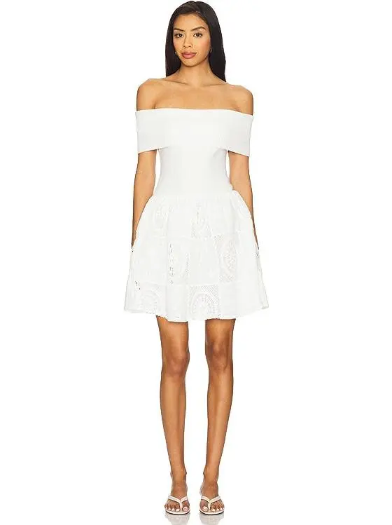 Line & Dot Biva Mix-media Mini Dress - White