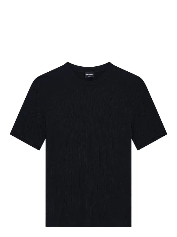 Giorgio Armani Asv Stretch Cashmere And Viscose-blend Crew-neck T-shirt - Black
