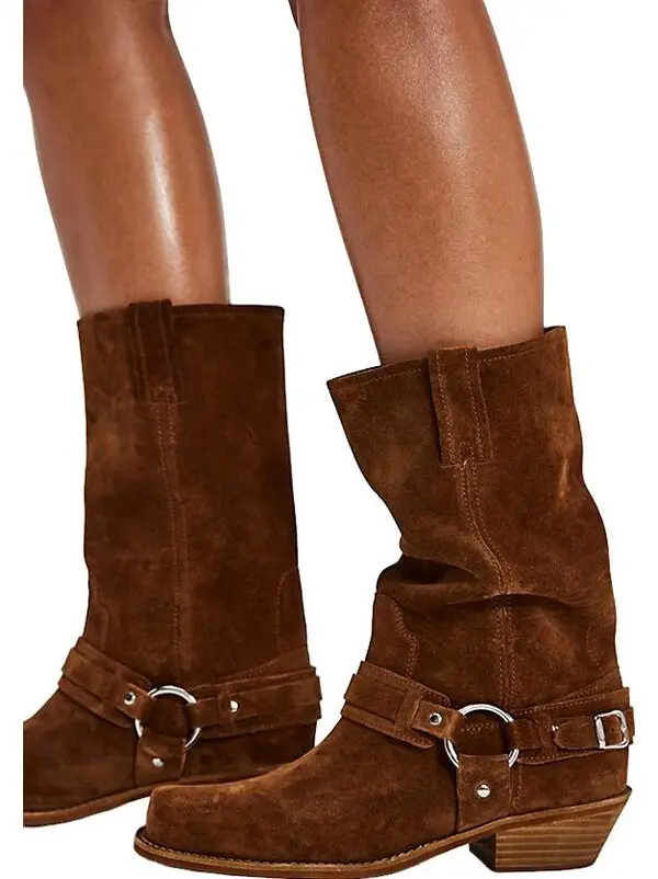 Jeffrey Campbell Coyote Country Harness Boots - Coffee Suede