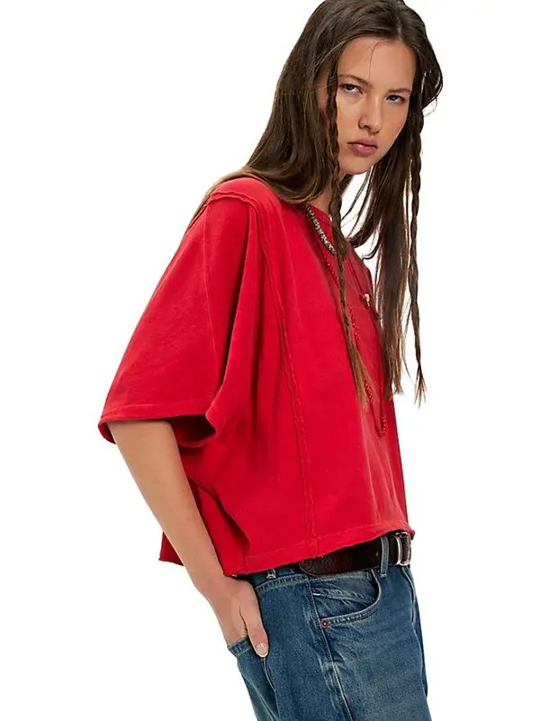 Free People We The Free Next Level Tee - Valiant Poppy