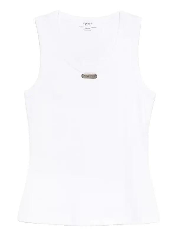 Alexander McQueen Logo-plaque Tank Top - White