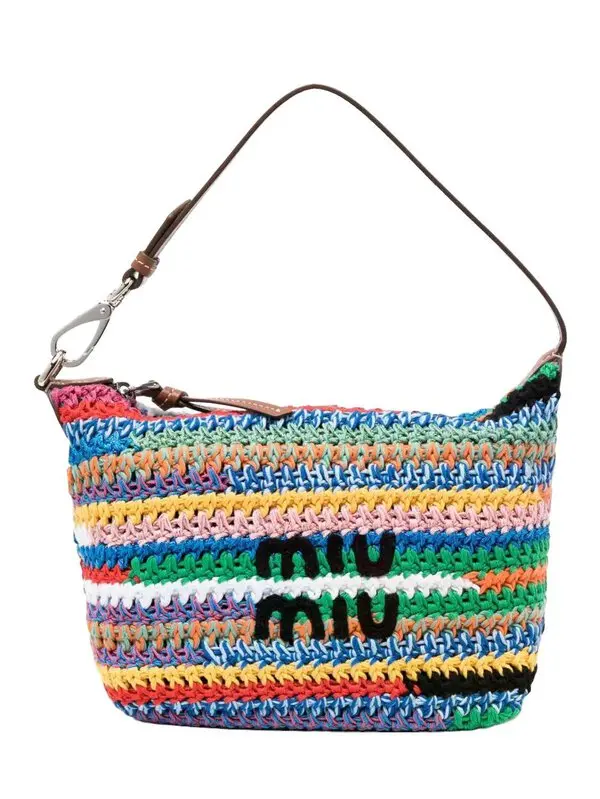 Miu Miu Colour-block Crochet Mini Bag - Brown