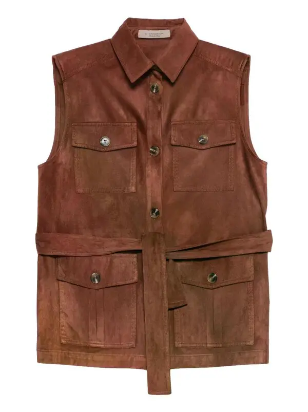 D.exterior Button-up Gilet - Brown