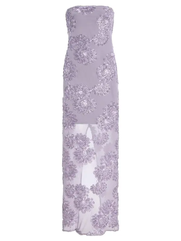 Remain Birger Christensen 3d Mesh Maxi Dress - Purple