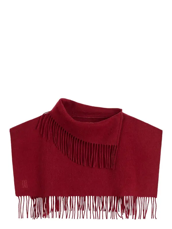 BY MALENE BIRGER Turtla Fringed Wool Bib - Red