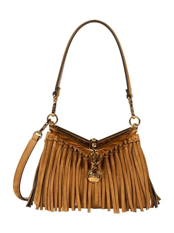 Etro Small Leather Fringed Shoulder Bag - Brown