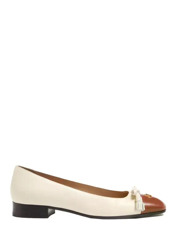 Valentino Garavani Tassel-embellished Leather Ballet Flats - Neutrals