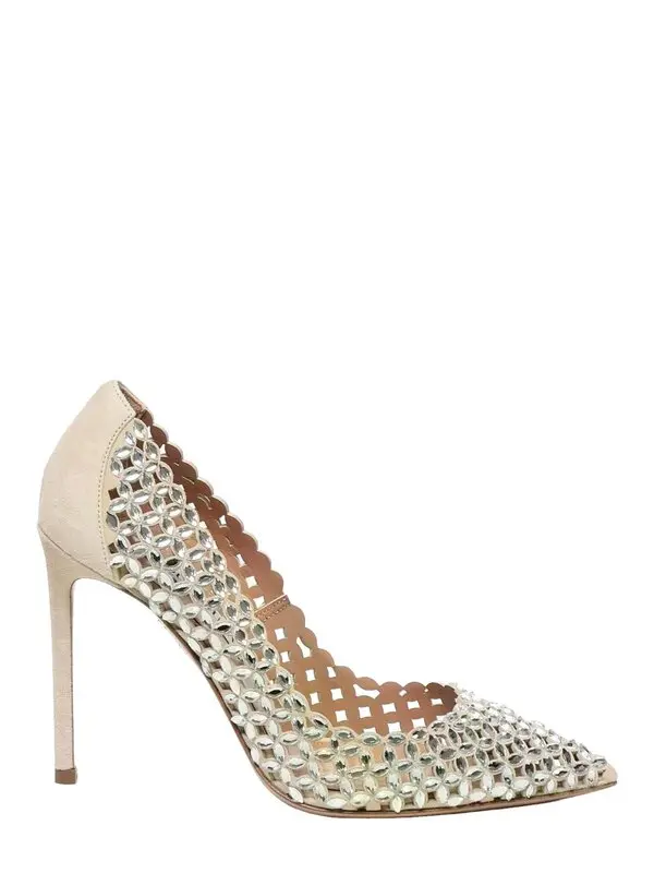 AQUAZZURA 105mm Crystal Sea Pumps - Silver
