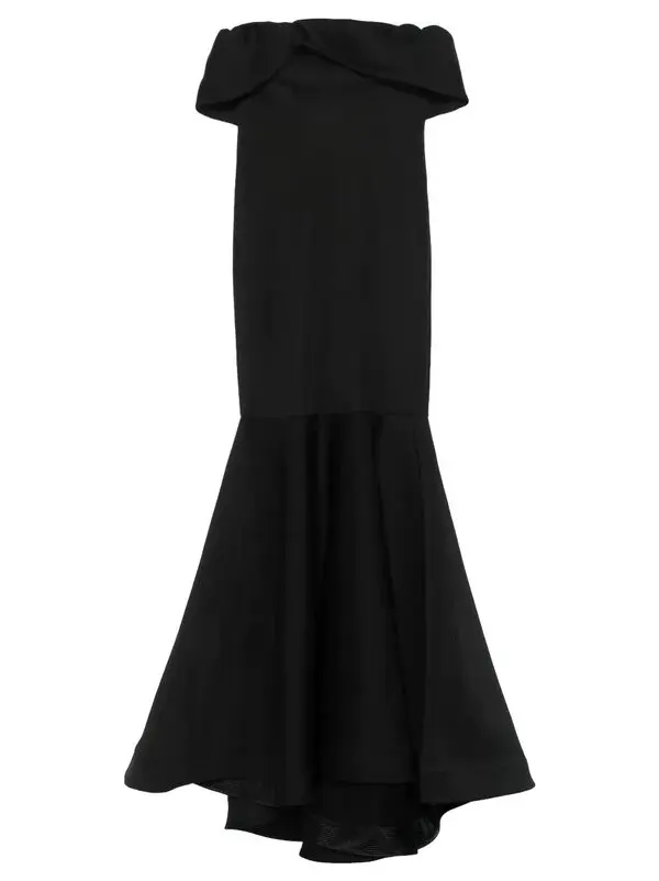 AAVVA Off-shoulder Flared Gown - Black