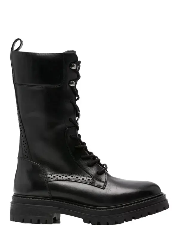 Geox 40mm Iridea Combat Boots - Black