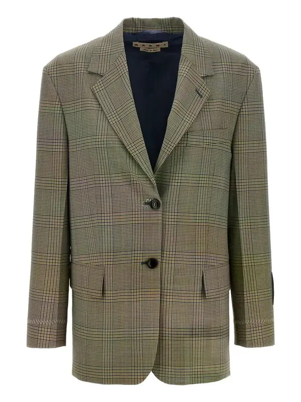 Marni Prince Of Wales-check Blazer - Neutrals