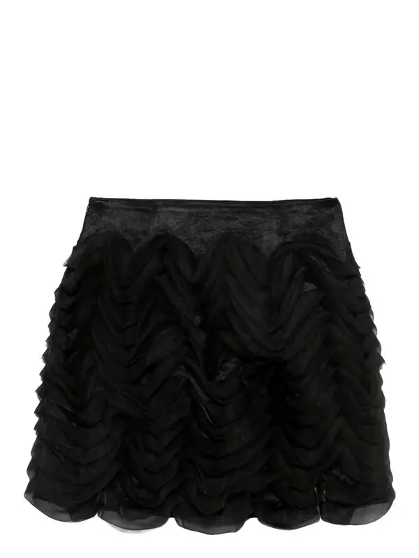 HUI MILANO Ruffled Mini Skirt - Black