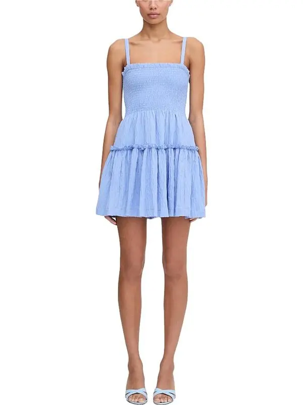 Hill House Home The Seraphina Mini Nap Dress - Bluebird Tonal Seersucker