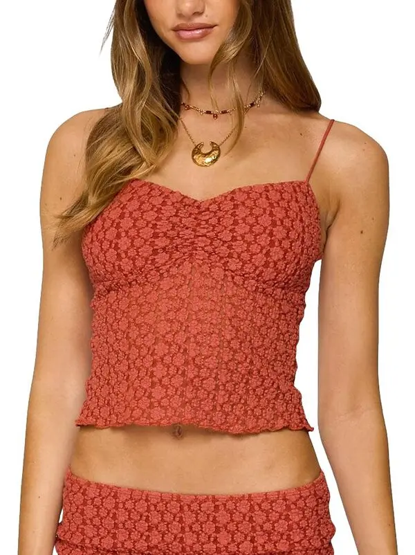 EDIKTED Textured Floral Tank Top - Hamra