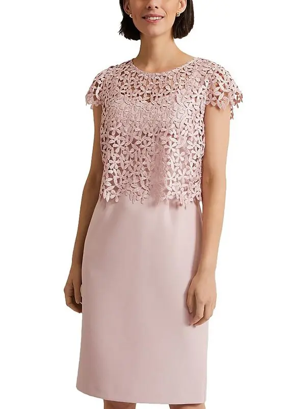 PHASE EIGHT Daisy Lace Midi Dress - Pale Pink