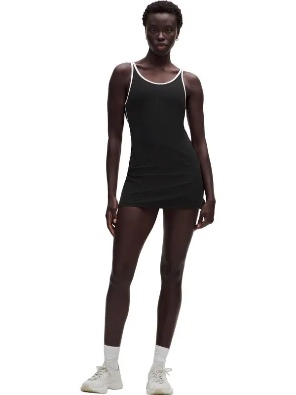 Lululemon Tennis Dress With Built-in Bra - Black/white