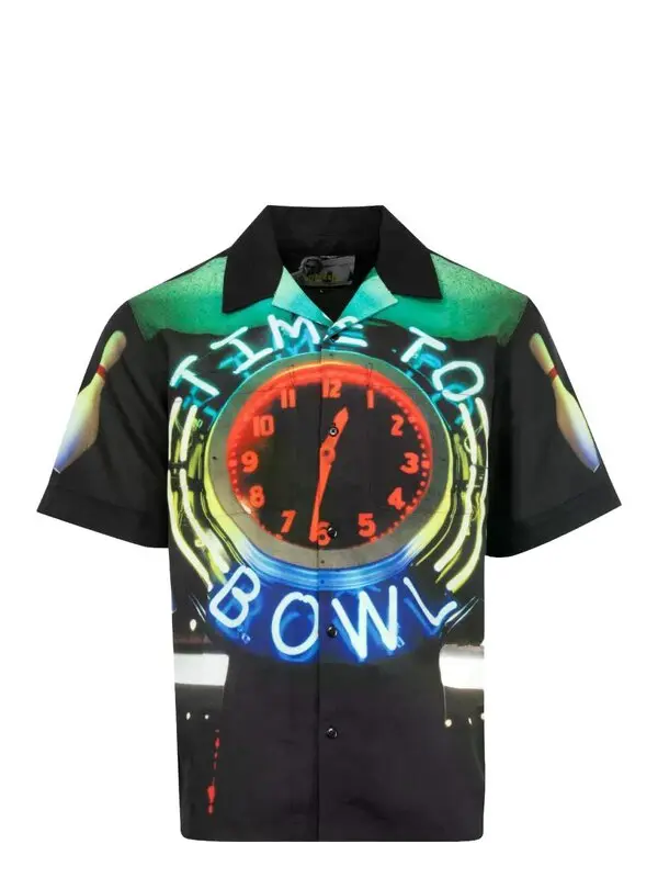 PLEASURES Time Bowling Shirt - Black