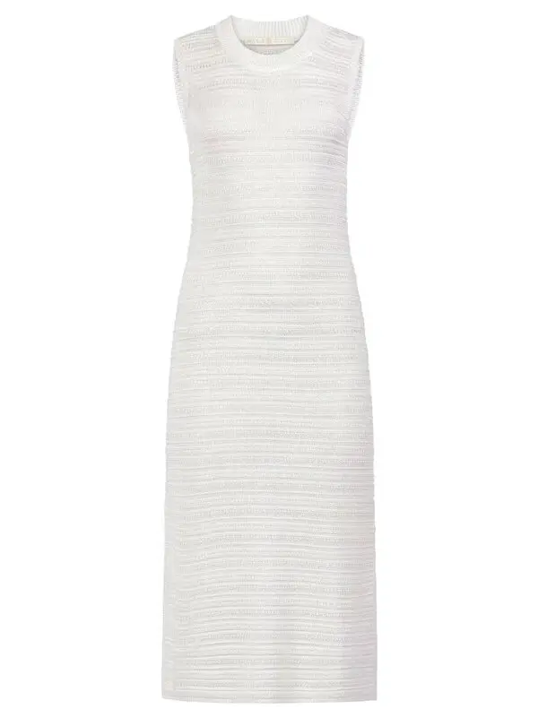MARIE OLIVER Isla Knitted Midi Dress - White