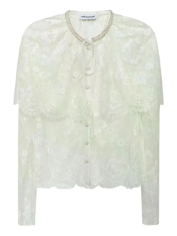 SELF-PORTRAIT Lace Top - White