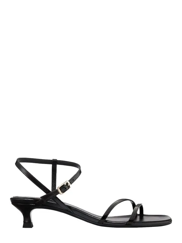 MARGAUX LONNBERG The Dylan Sandal - Black Crinkle-gloss Nappa