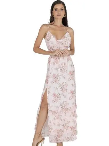 AKALIA Hailey Carmen Full-length Gown With Slit - Pink