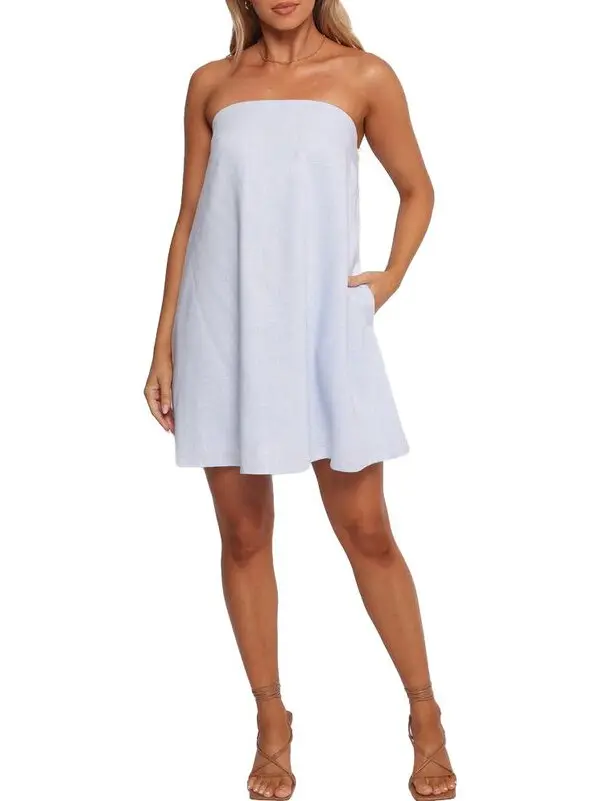 PETAL & PUP Arles Strapless Minidress - Blue