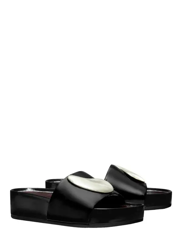 Tory Burch Patos Platform Slide Sandal - Perfect Black/silver
