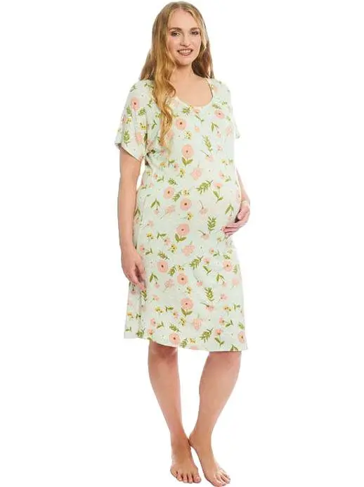 EVERLY GREY Rosa Maternity/nursing Hospital Gown - Carnation