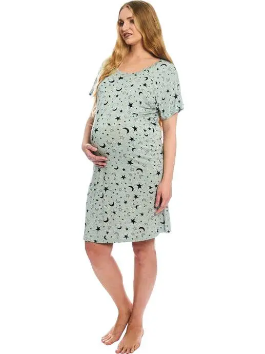 EVERLY GREY Rosa Maternity/nursing Hospital Gown - Twinkle Night