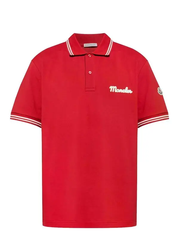 Moncler Embroidered-logo Polo Shirt - Red