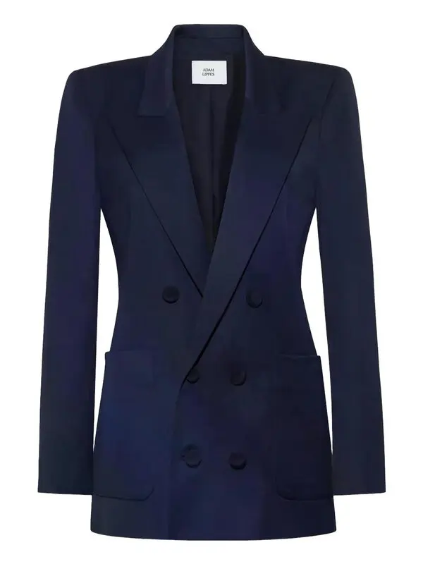 Adam Lippes Wool Double-breasted Blazer - Blue