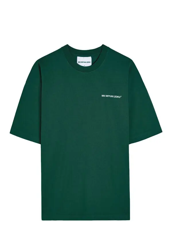 MKI MIYUKI ZOKU Uniform Logo-print Cotton T-shirt - Green