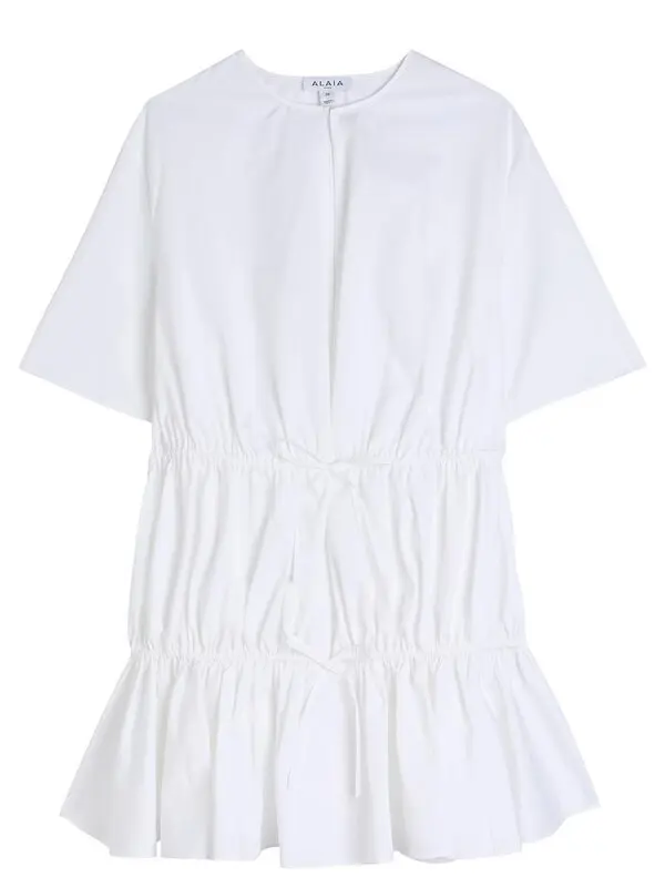 Alaïa Cotton-poplin Mini Dress - White