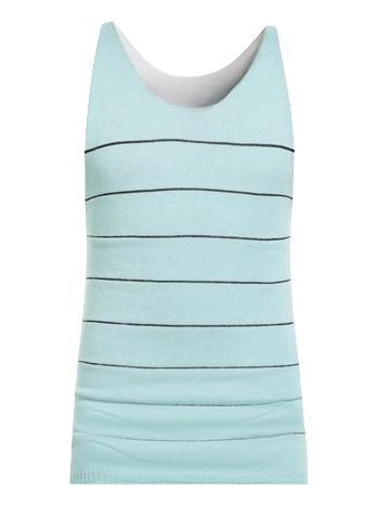 MESSAGERIE Knitted Striped Tank Top - Turquoise