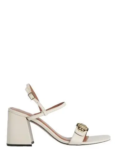 Maje Leather Ankle Strap Sandals - White