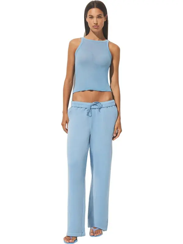 SKIMS French Terry Straight Leg Pant - Blue Bell