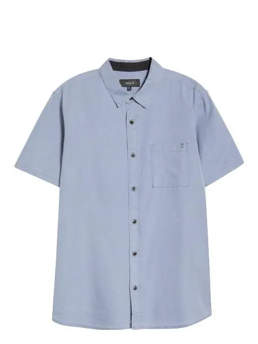 ROARK Made To Fade Short Sleeve Cotton & Lyocell Button-up Shirt - Washed Slate