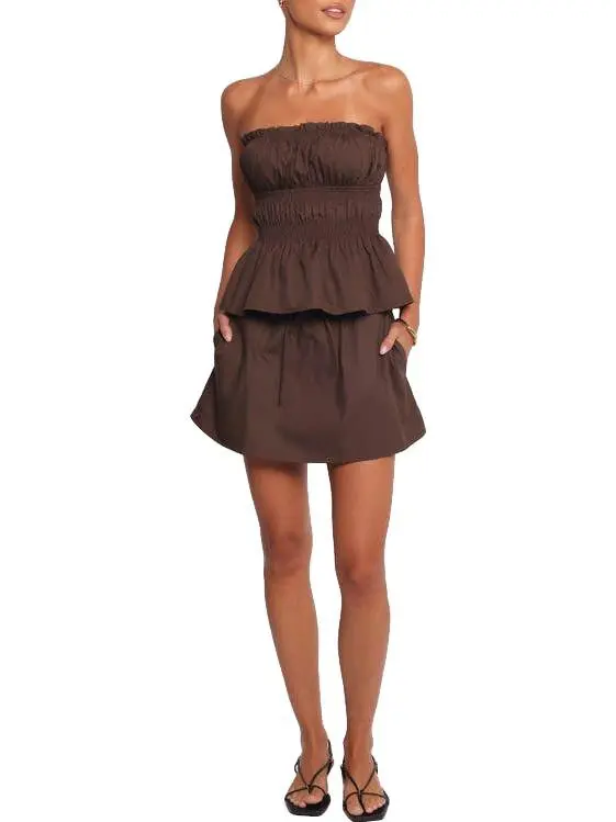 PETAL & PUP Luna Two-piece Strapless Set - Chocolate Brown