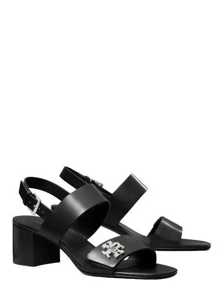 Tory Burch T Lock Block Heel Sandal - Perfect Black