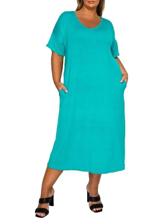 L I V D Olivia Short Sleeve Midi Dress - Jade
