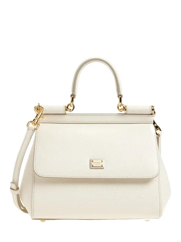 Dolce & Gabbana Sicily Leather Top Handle Bag - 80001 White