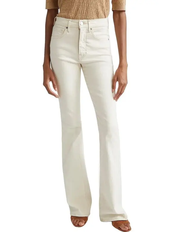 Veronica Beard Beverly High-waist Flare Jeans - Ecru